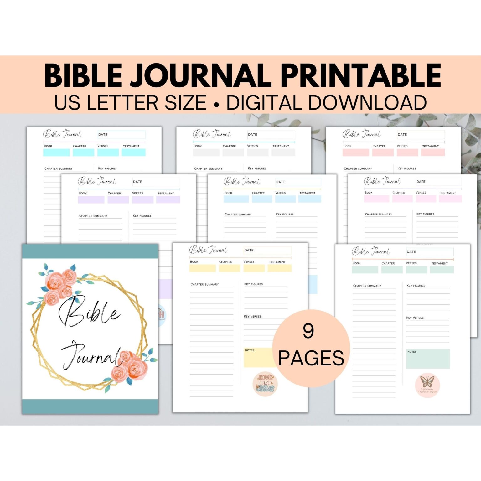 Bible Study Journal Printable - Mess for Less Shop