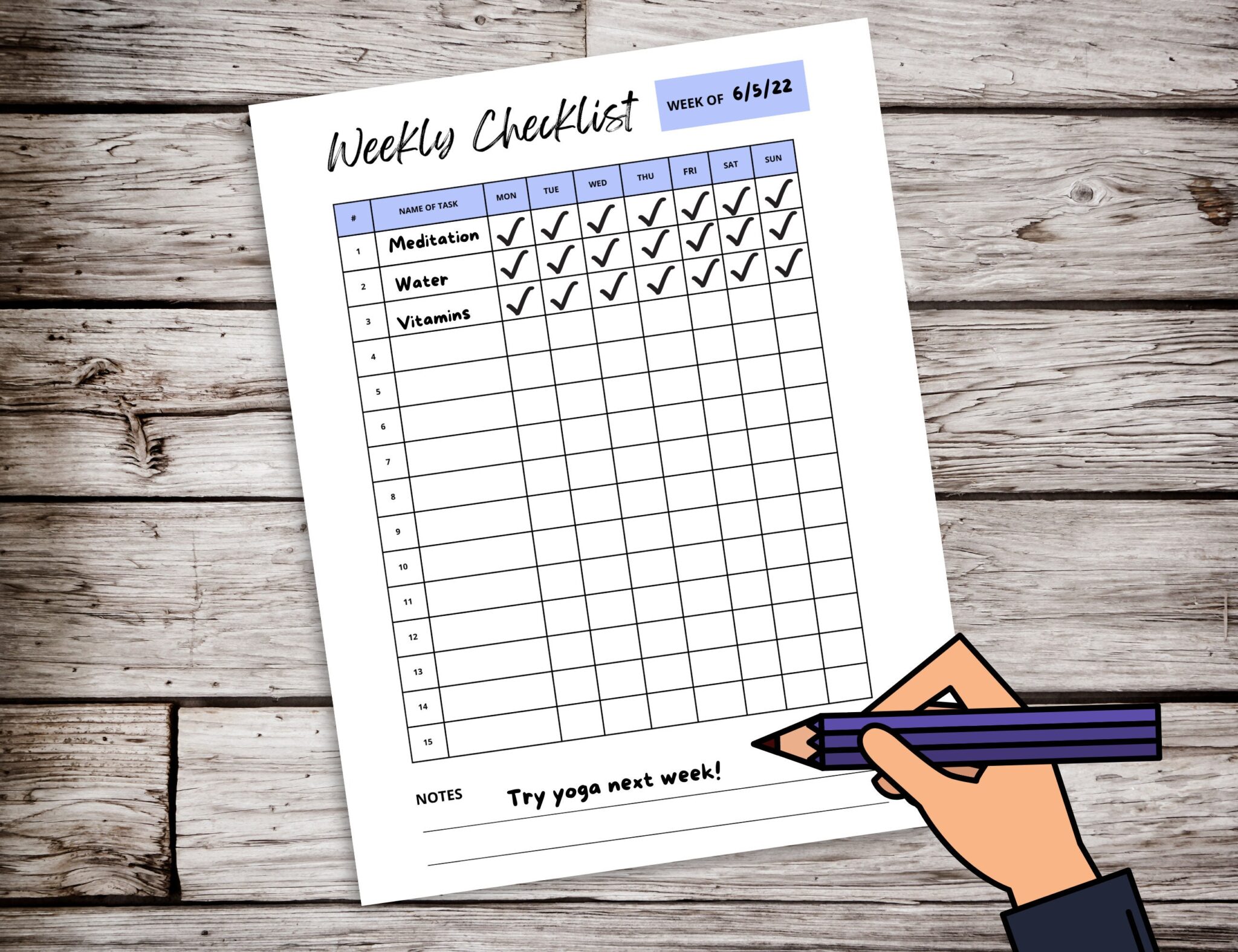 Weekly To-Do List Printables - Mess for Less Shop