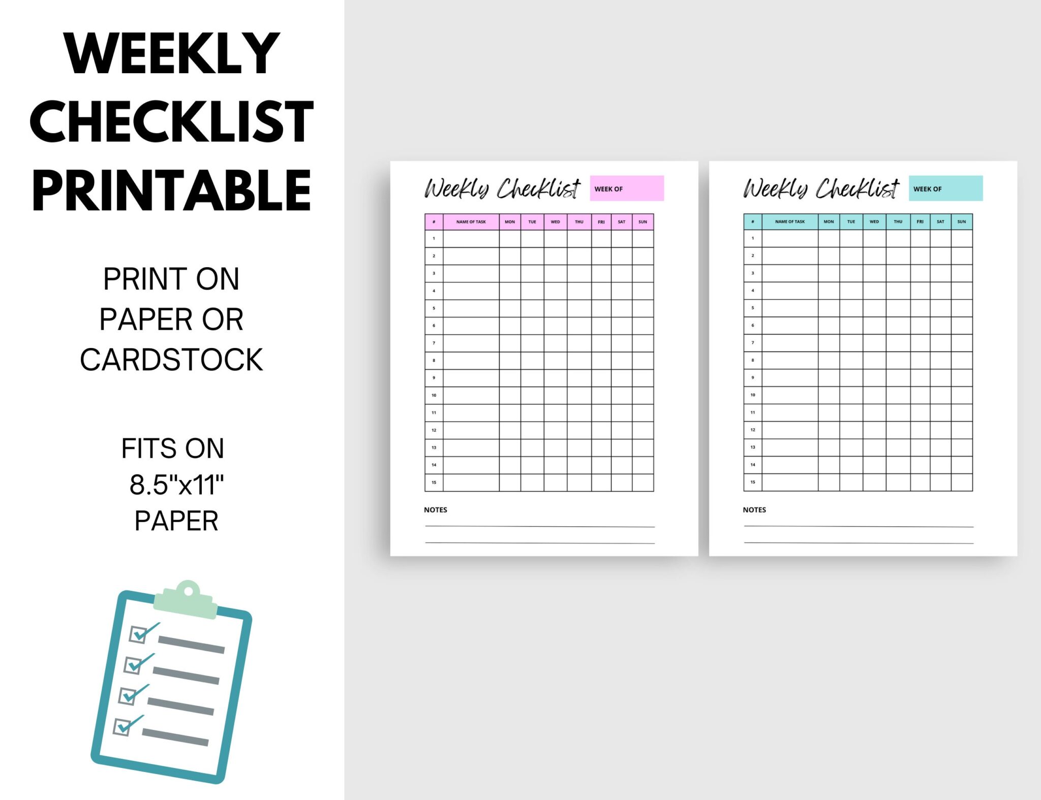 Weekly To-Do List Printables - Mess for Less Shop