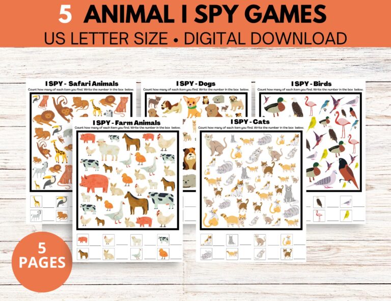 Animal I Spy Games for Kids - Mess for Less Shop