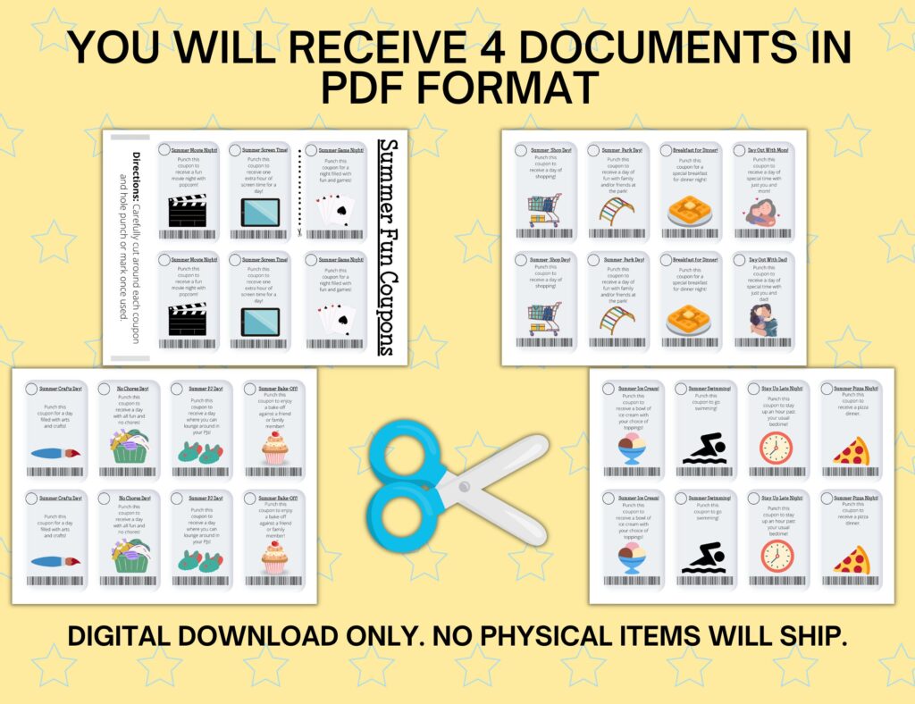 Summer Printable Coupons for Kids - Mess for Less Shop