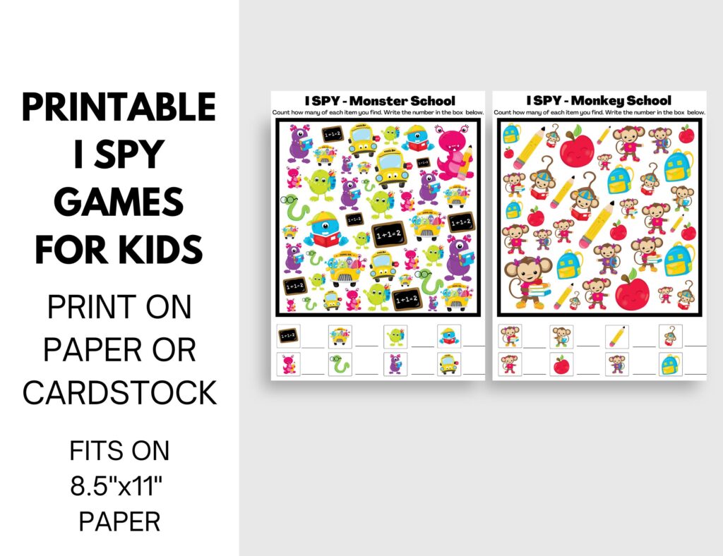 Back to School I Spy Games for Kids - Mess for Less Shop