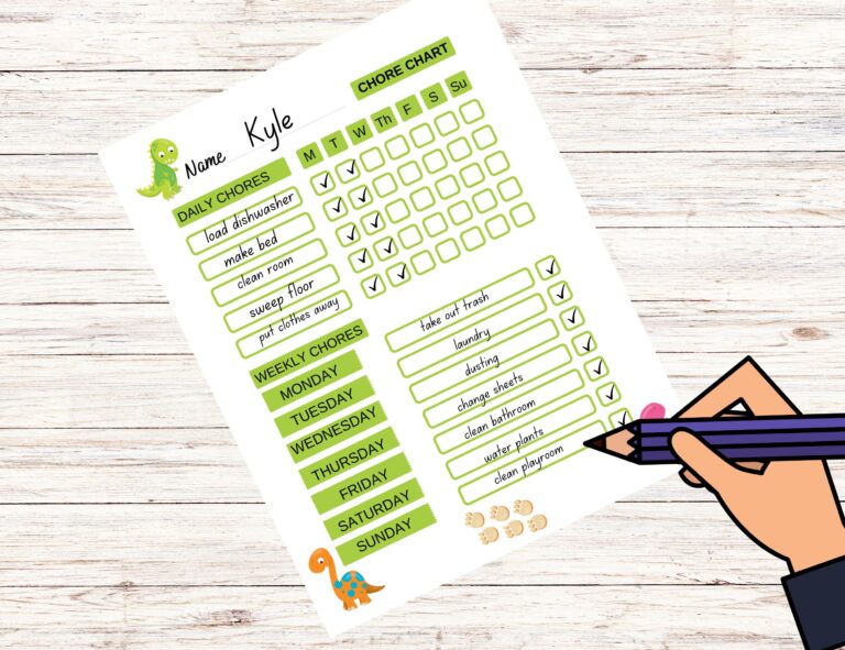 Dinosaur Printable Chore Charts - Mess for Less Shop
