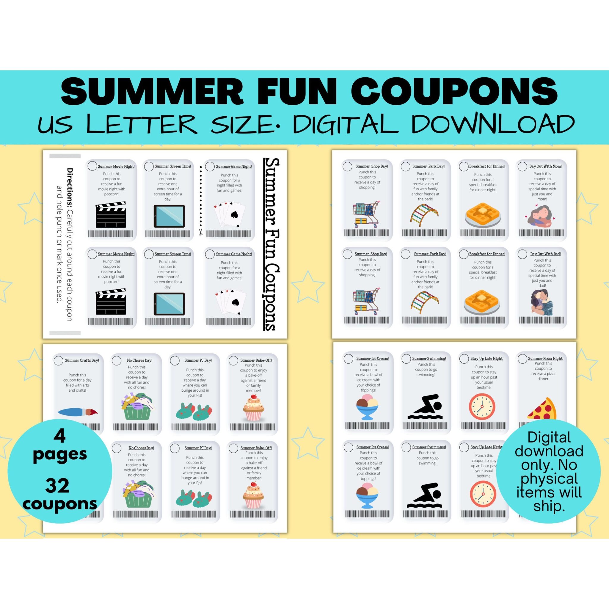 Summer Printable Coupons for Kids - Mess for Less Shop