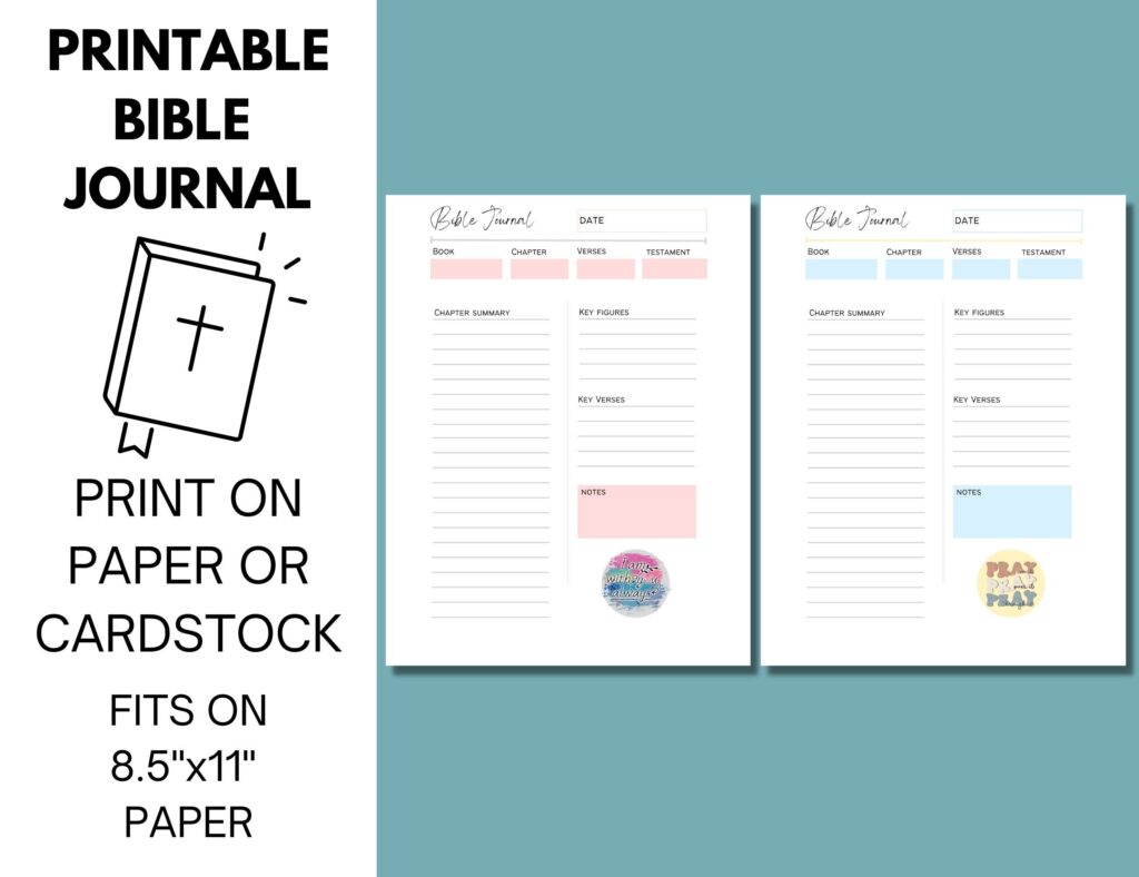 Bible Study Journal Printable - Mess for Less Shop