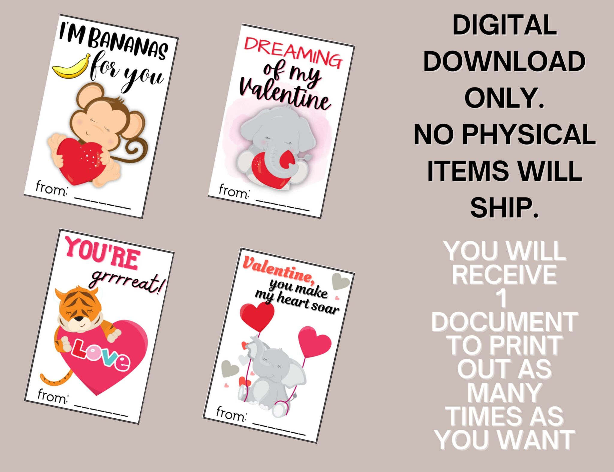 Printable Kids Valentines - Mess for Less Shop