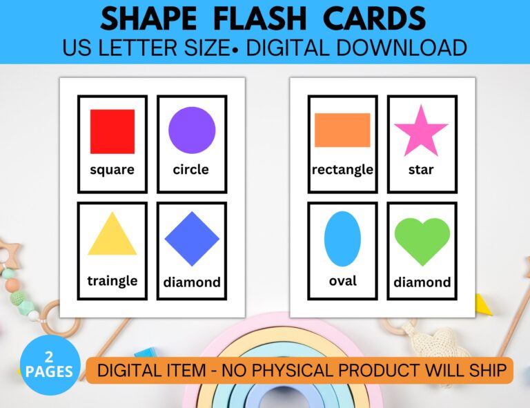 Shape Flashcards - Mess for Less Shop