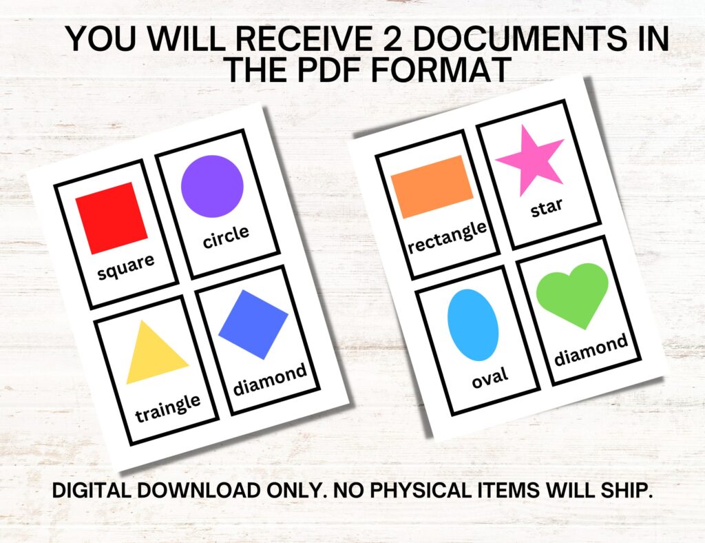 Shape Flashcards - Mess for Less Shop
