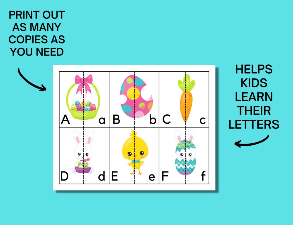 Printable Easter Letter Matching Game - Mess for Less Shop