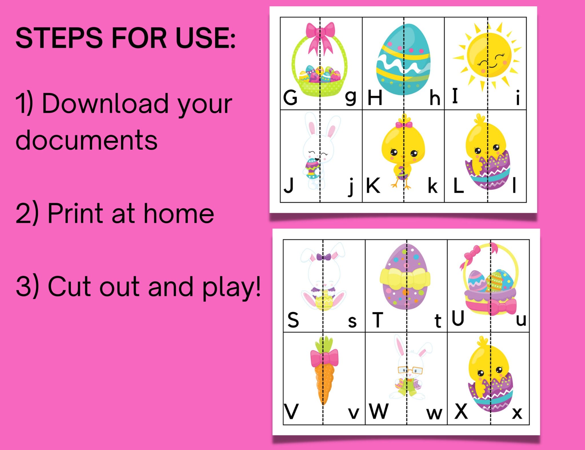 Printable Easter Letter Matching Game - Mess for Less Shop