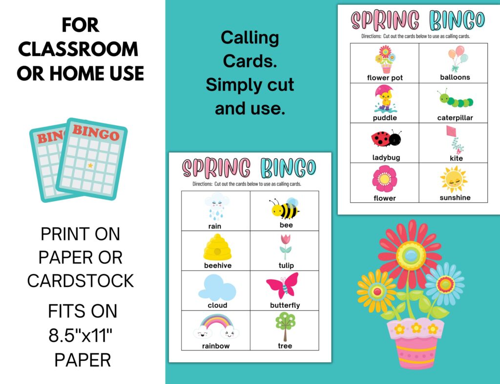 Spring Bingo Printables - Mess for Less Shop