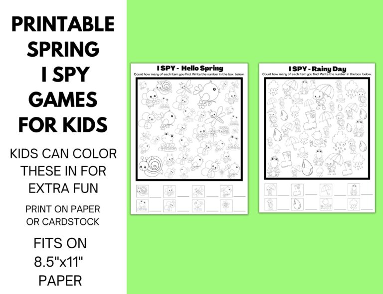 Spring I Spy Games Bundle for Kids - Mess for Less Shop
