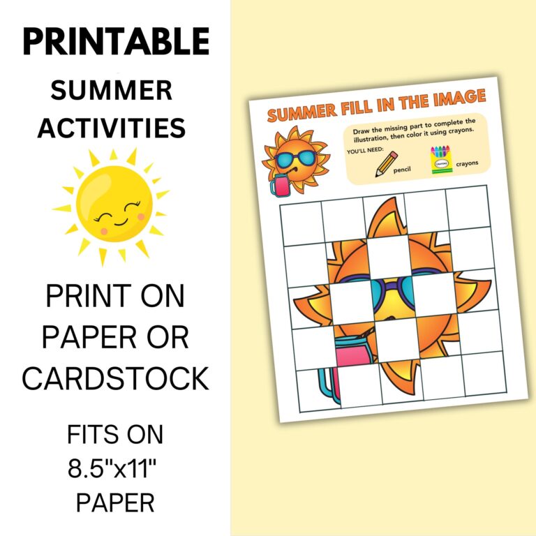 Kids Summer Activity Pack Printables - Mess for Less Shop