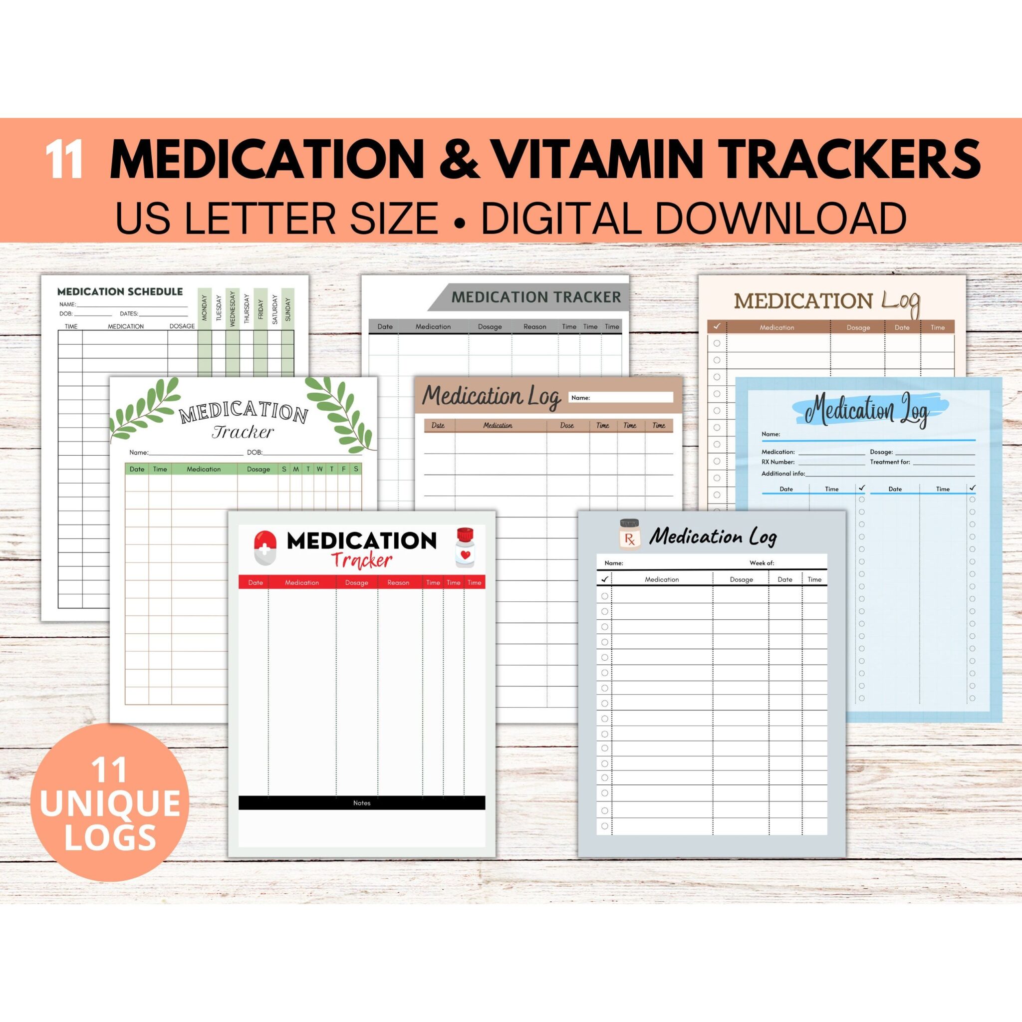 Printable Medication Tracker - Mess for Less Shop