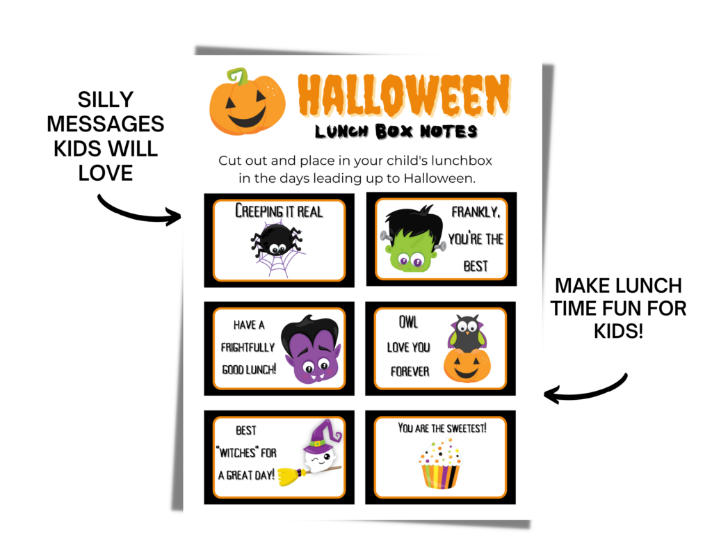 Halloween Lunch Box Notes - Mess for Less Shop