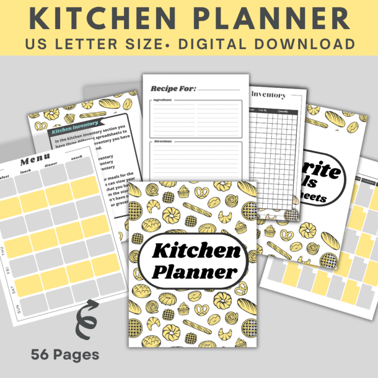 Kitchen Planner Printable - Mess for Less Shop
