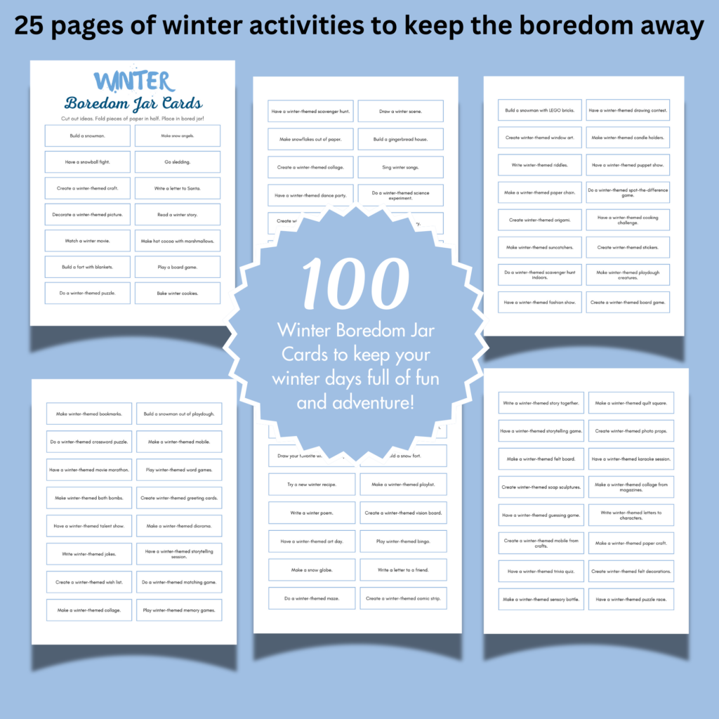 Printable Winter Boredom Busters Pack - Mess for Less Shop