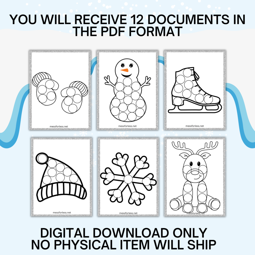 Winter Do A Dot Marker Art Printables - Mess for Less Shop