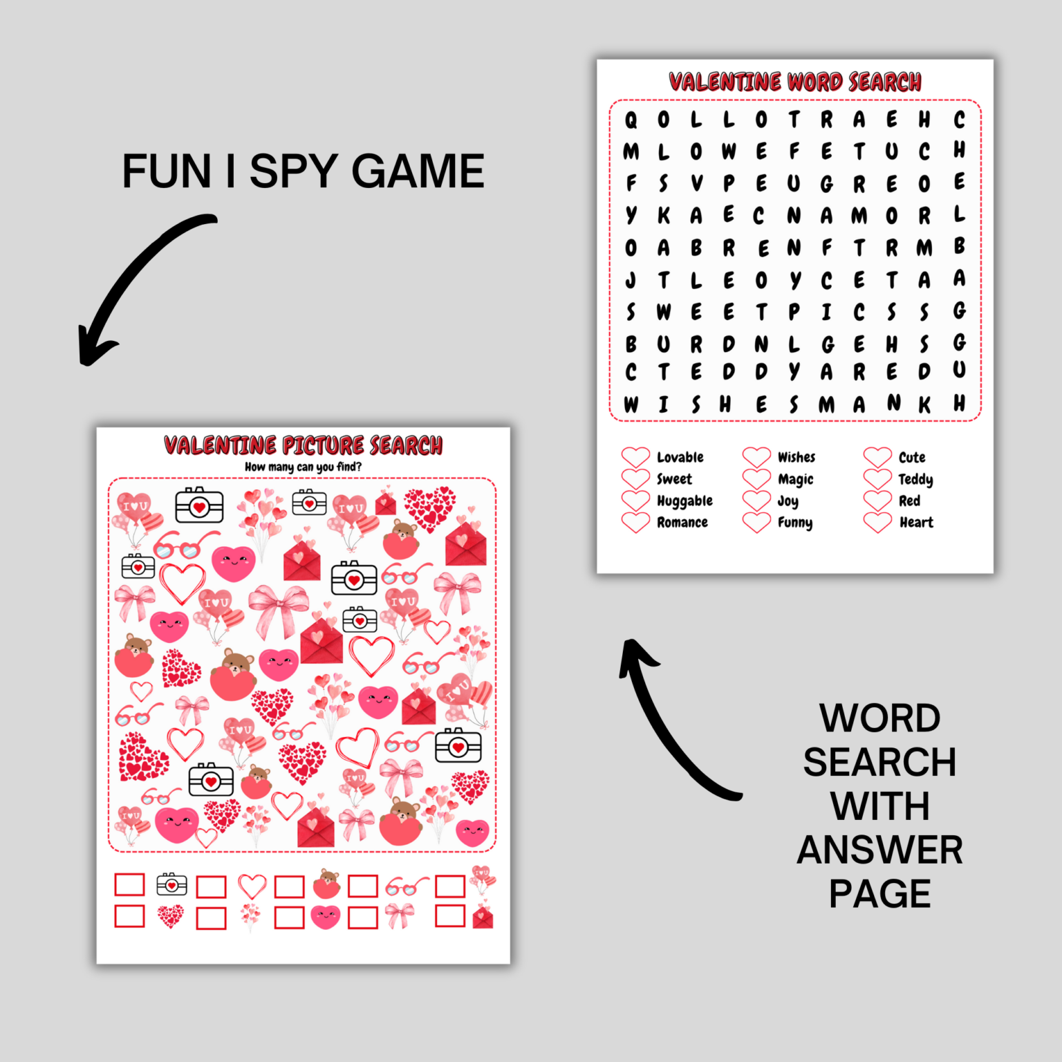 Kids Valentine Activity Printables - Mess for Less Shop