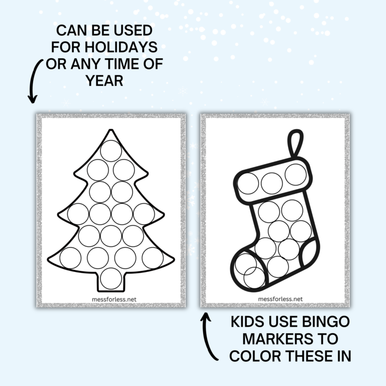 Winter Do A Dot Marker Art Printables - Mess for Less Shop