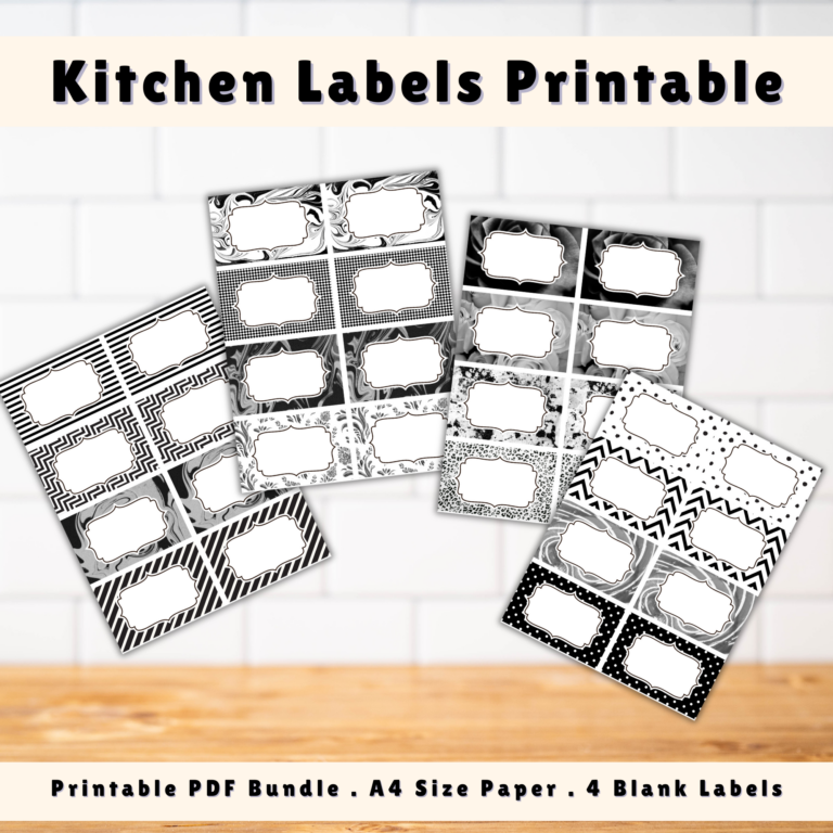 Black and White Kitchen Labels Printables - Mess for Less Shop