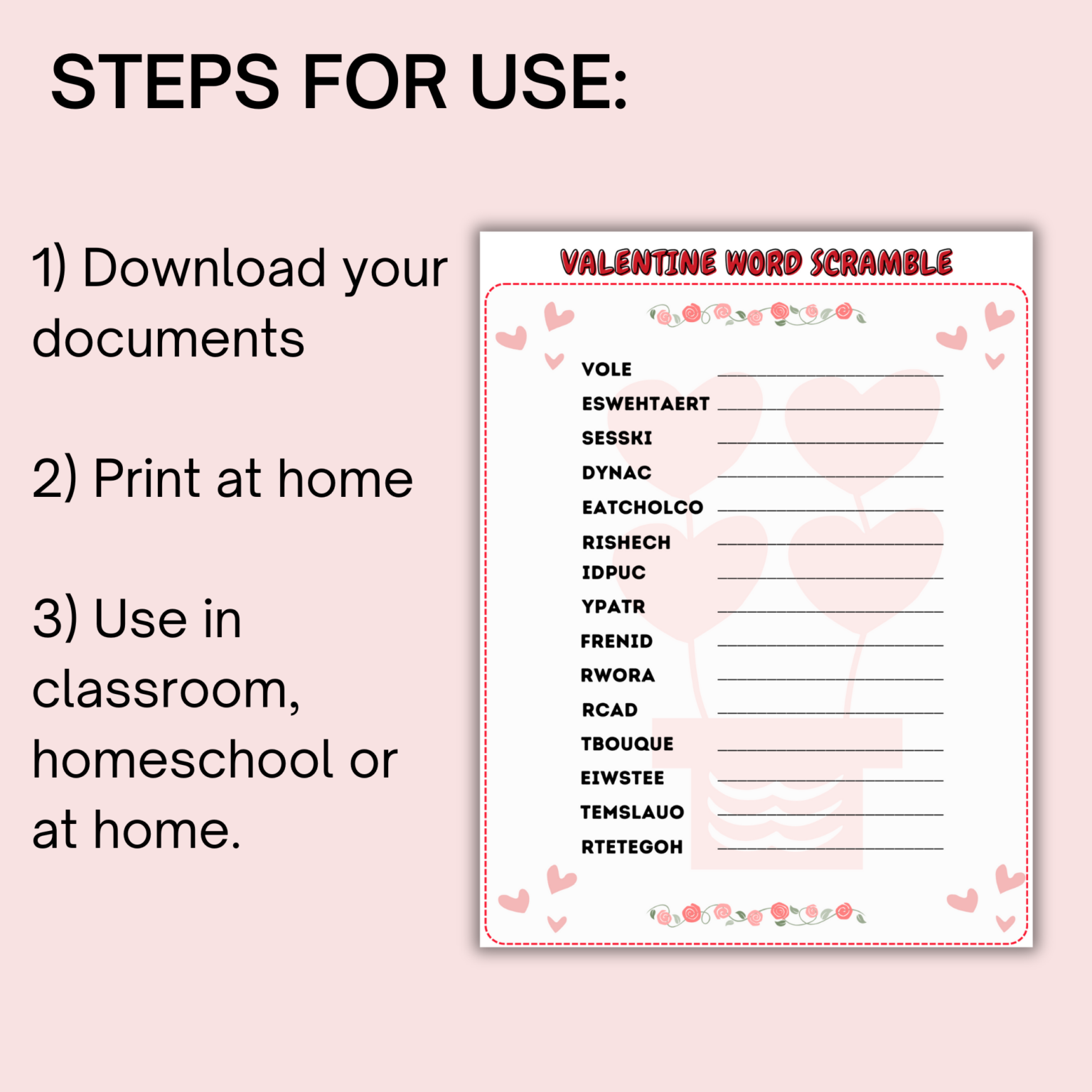 Kids Valentine Activity Printables - Mess for Less Shop