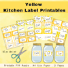 Yellow Kitchen Labels Printables - Mess for Less Shop