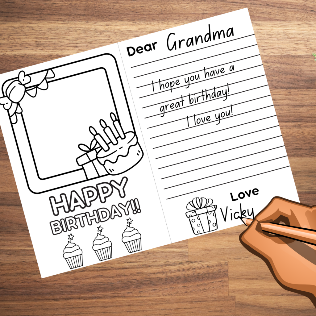 Printable Birthday Cards to Color - Mess for Less Shop