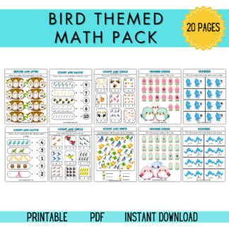 Bird Math Worksheets for Preschool & Kindergarten - Mess for Less Shop