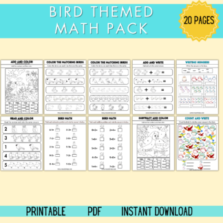 Bird Math Worksheets for Preschool & Kindergarten - Mess for Less Shop