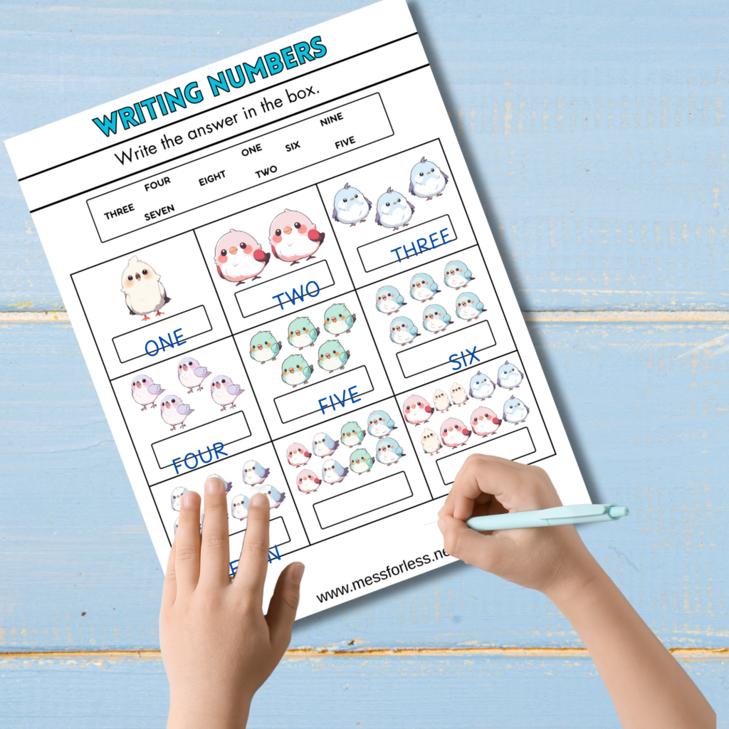 Bird Math Worksheets for Preschool & Kindergarten - Mess for Less Shop