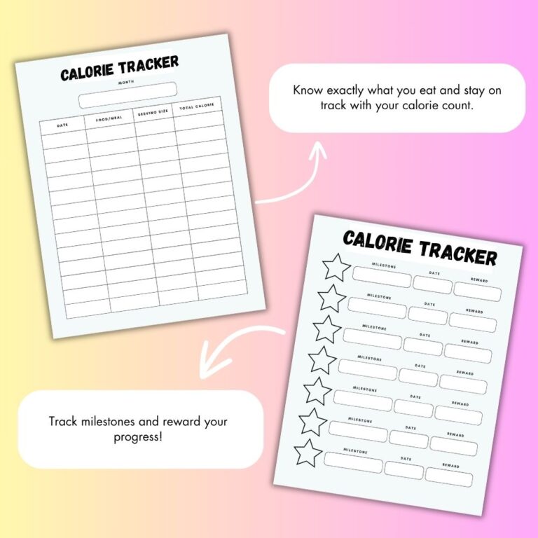 Printable Weight Loss Planner and Journal - 86 Pages of Motivation ...