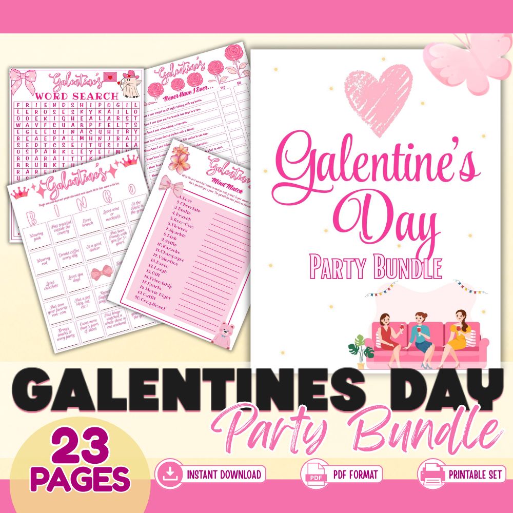 Galentine’s Party Games Printable Bundle - Mess for Less Shop