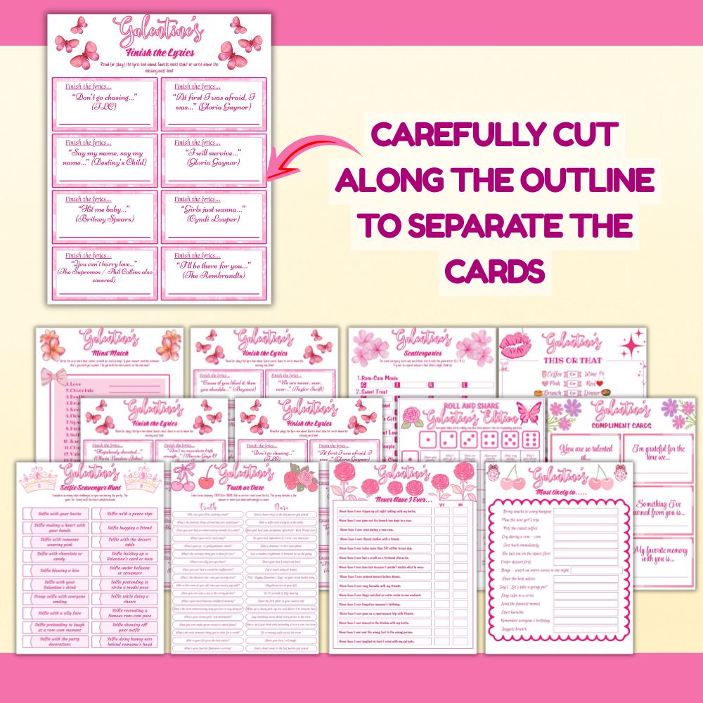 Galentine’s Party Games Printable Bundle - Mess for Less Shop